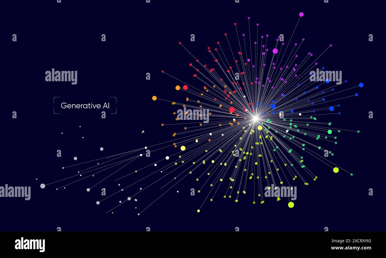 Illustration of abstract stream. Artificial intelligence. Big data ...