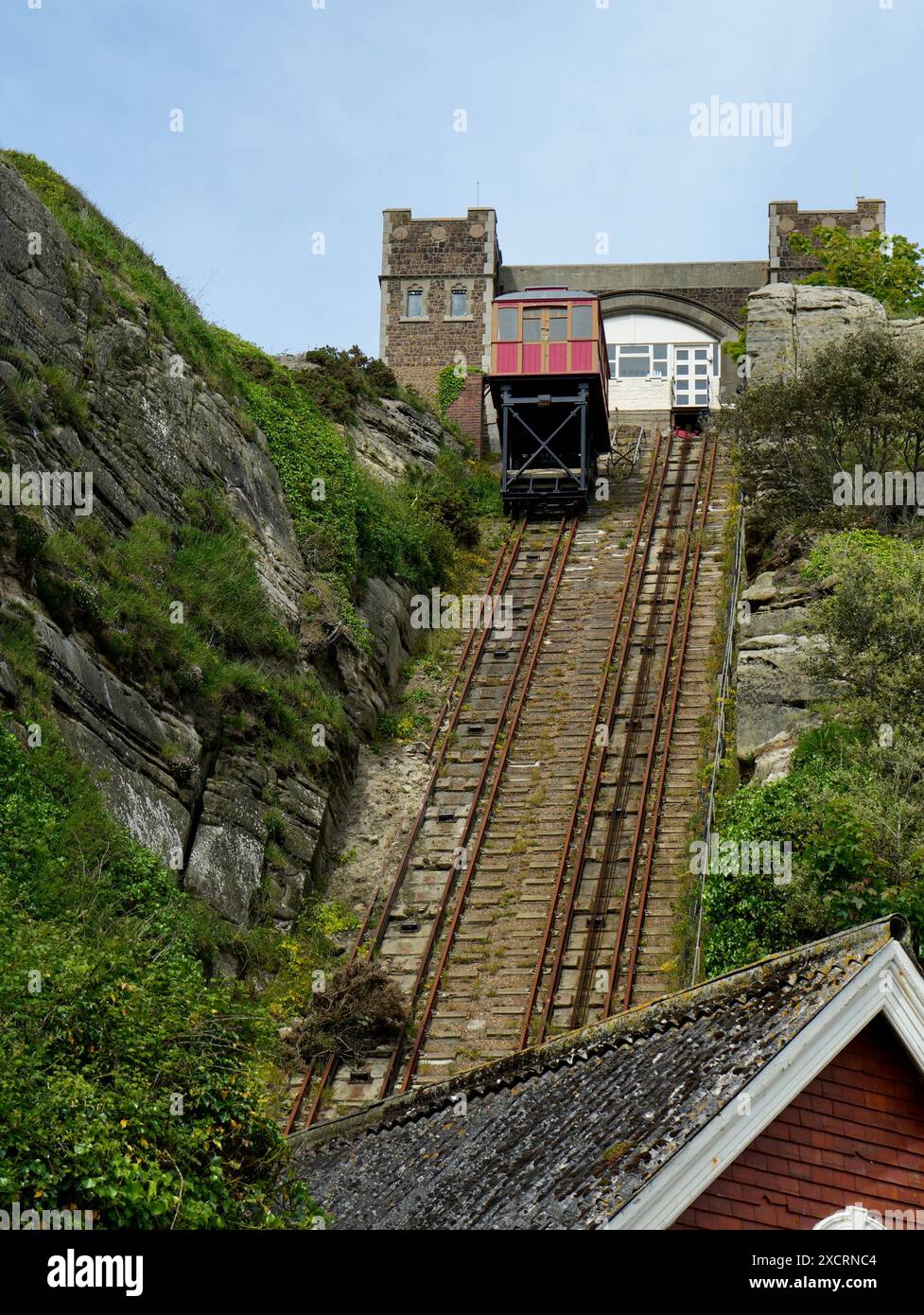 The East Hill Cliff Railway, an early 20th-century funicular railway ...