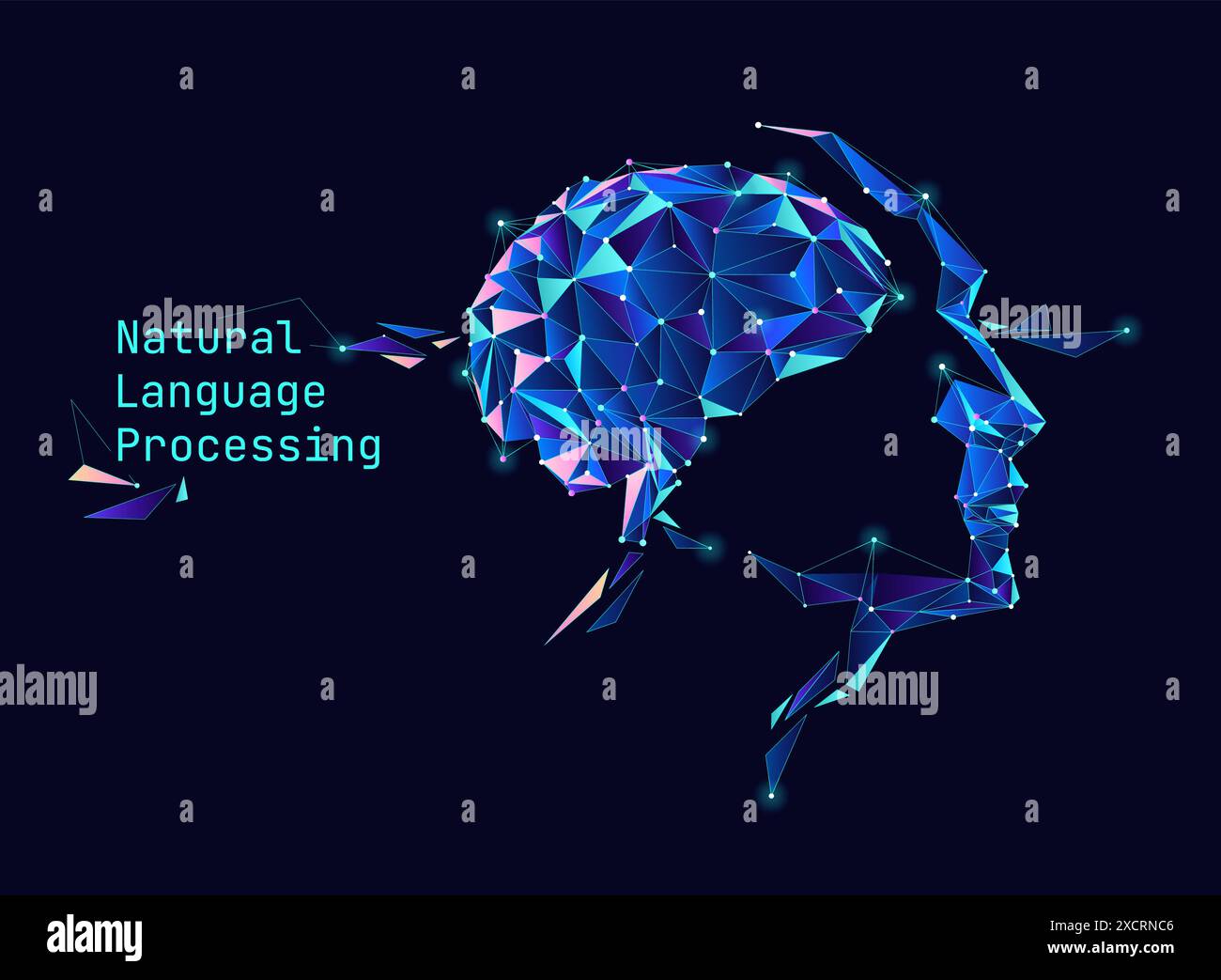 Illustration of abstract stream. Artificial intelligence. Big data, technology, AI, data ...