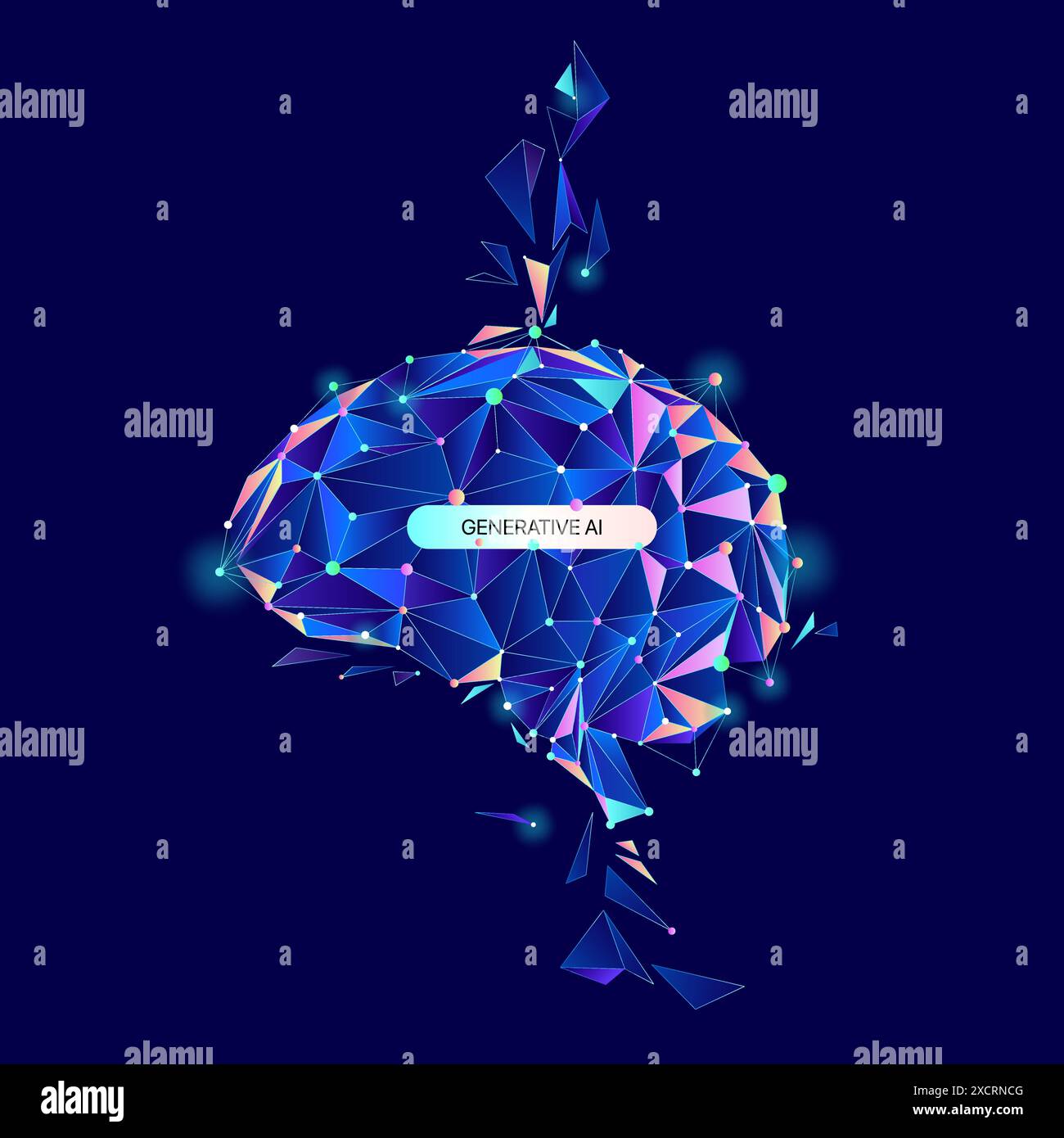 Illustration of abstract stream. Artificial intelligence. Big data ...