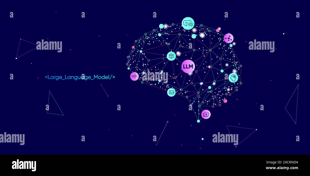 Illustration of abstract stream. Artificial intelligence. Big data ...