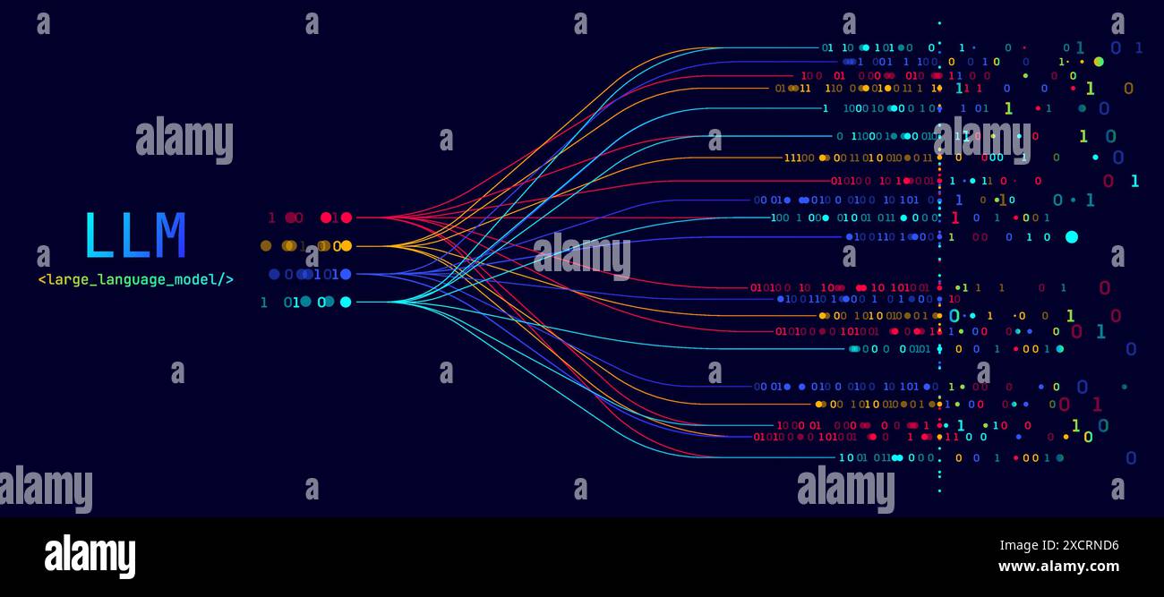 Illustration of abstract stream. Artificial intelligence. Big data ...