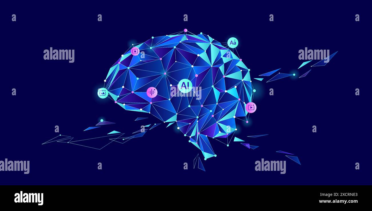 Illustration of Ai Brain with LLM, dot and line. Big data, technology ... Illustration of Ai Brain with LLM, dot and line. Big data, technology ...
