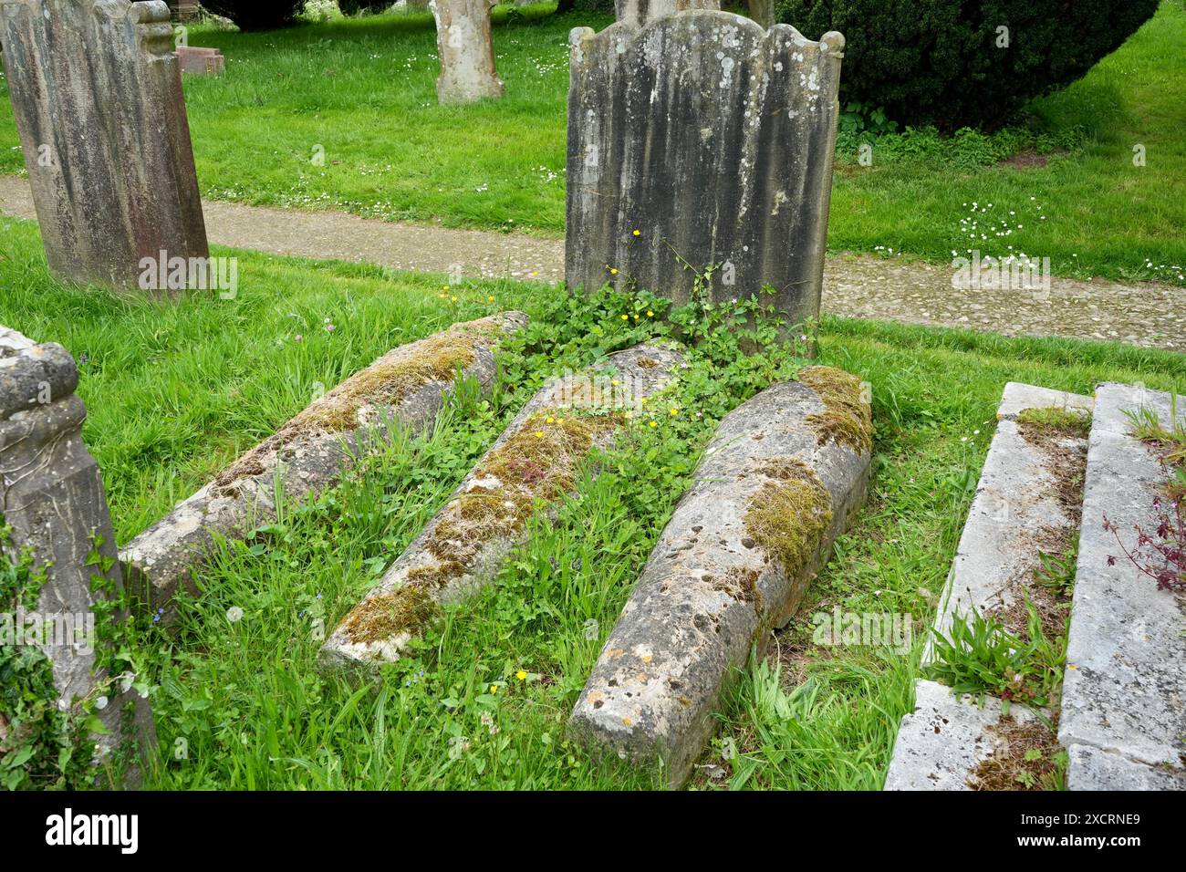 Gravestones in the graveyard at All Saints Church Stock Photo - Alamy