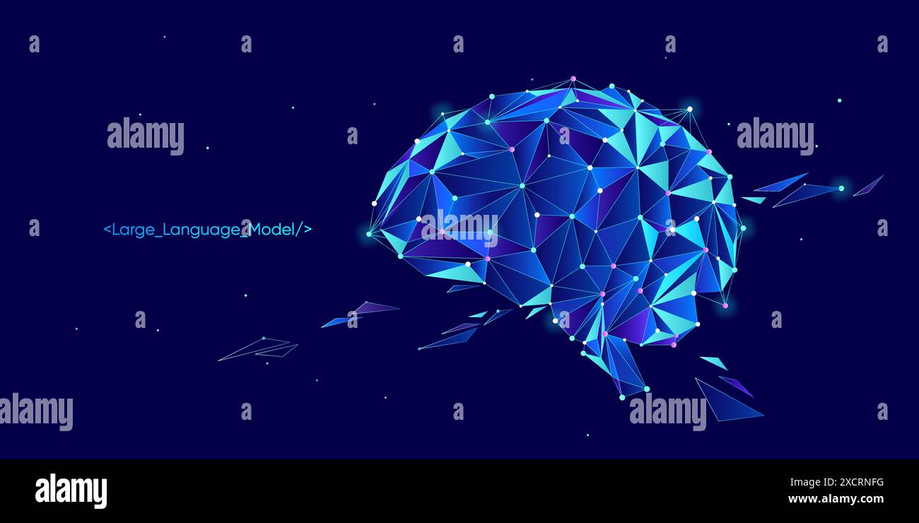 Illustration of abstract stream. Artificial intelligence. Big data ...