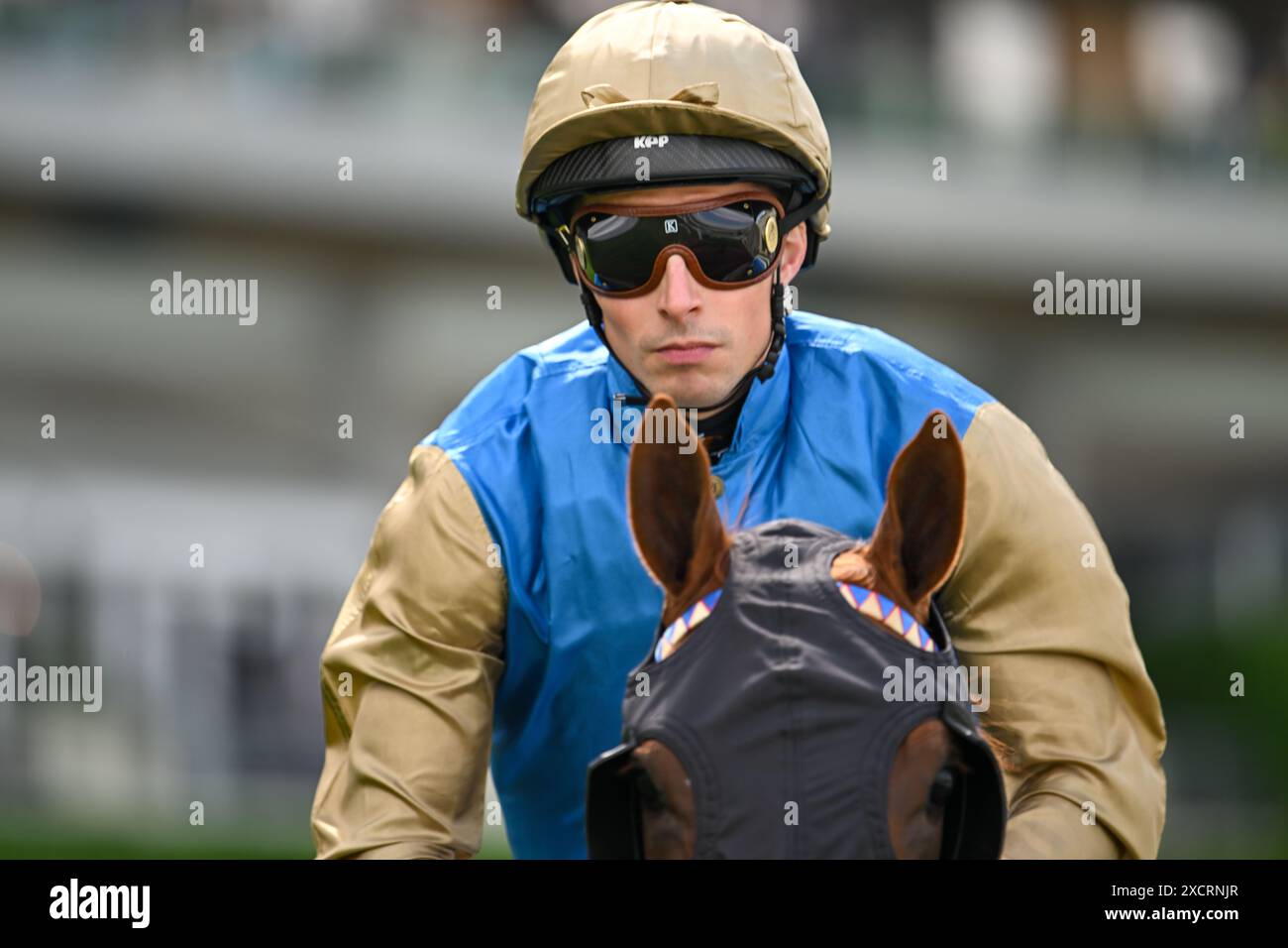 Ascot, UK. 18 June, 2024. William Buick onboard Crimson Advocate before ...