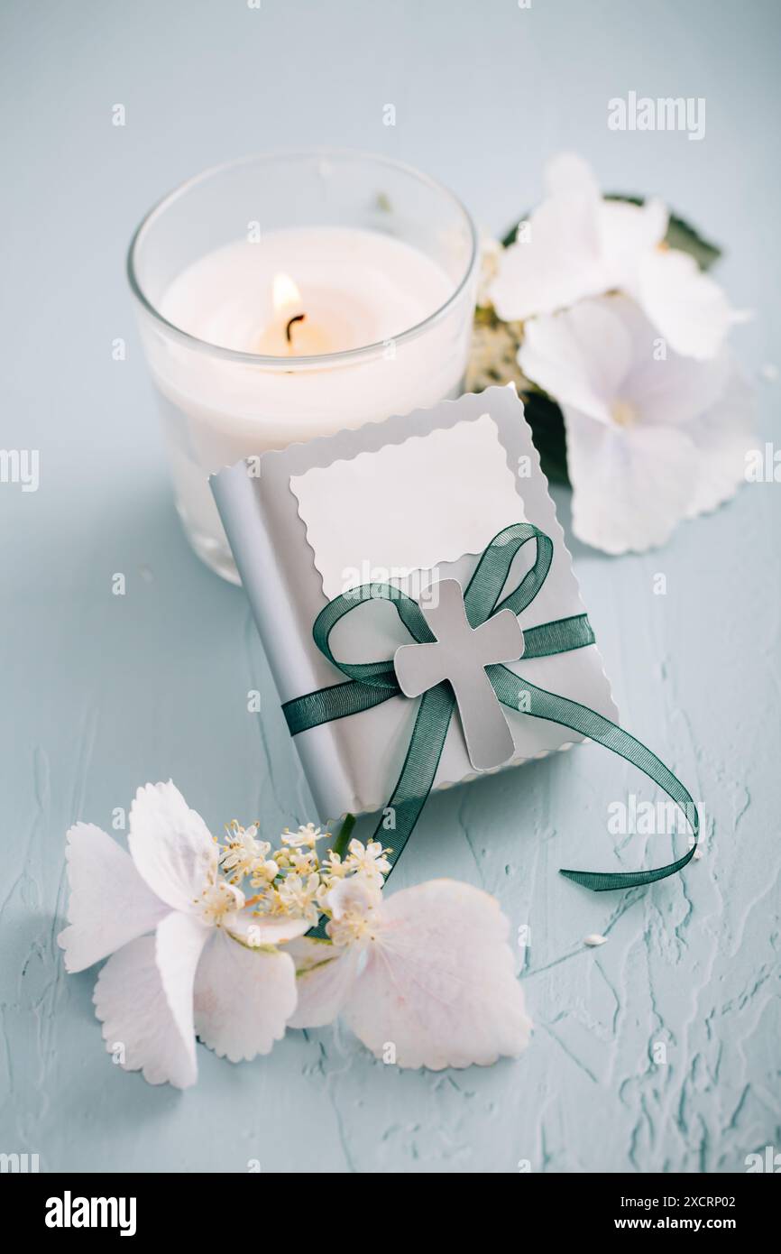 First holy communion or confirmation - candle, small present and ...