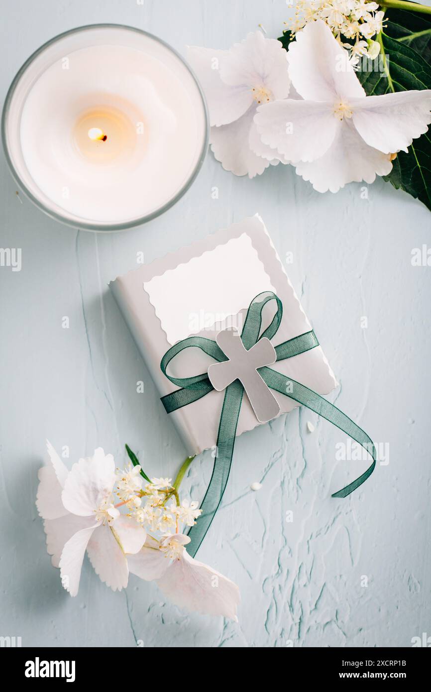 First holy communion or confirmation - candle, small present and ...
