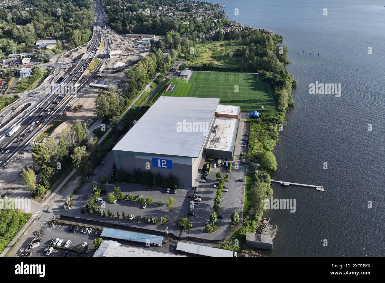 A general overall aerial view of the Seattle Seahawks headquarters and ...