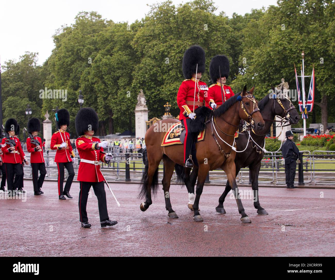 Mounted Guards Officers with Swords Trooping The Colour Color The Mall ...