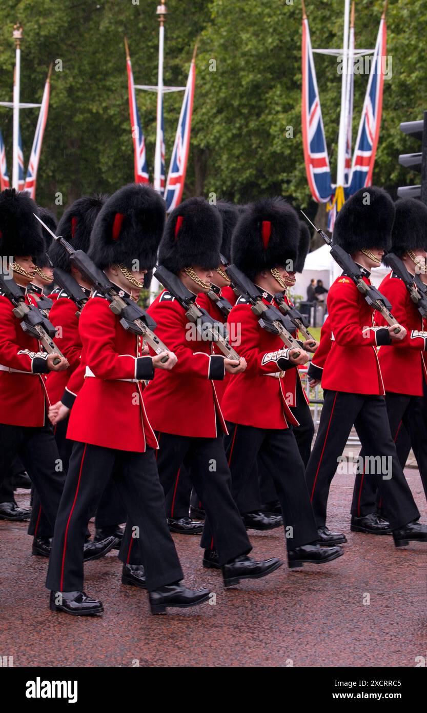 Guards Marching with Rifles Trooping The Colour Color The Mall London ...
