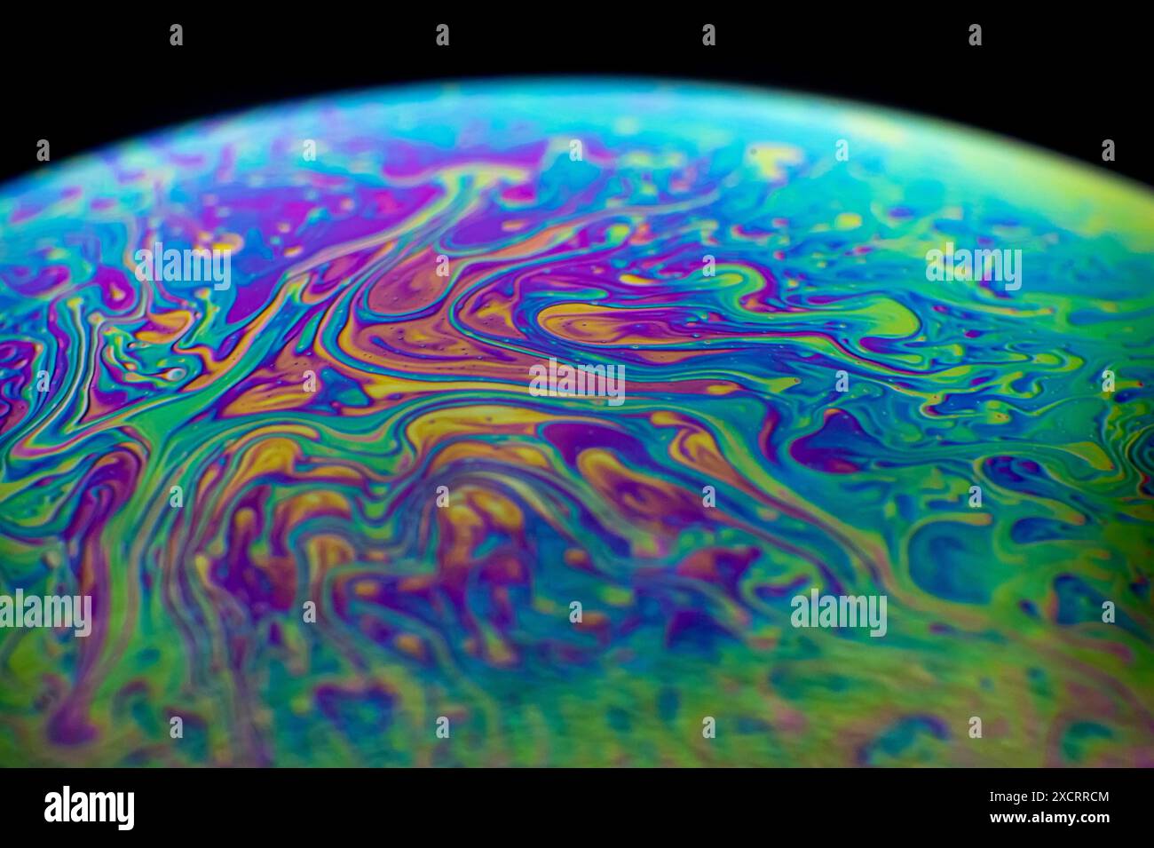 Close up macro, detailed shot of a soap bubble in professional, studio ...