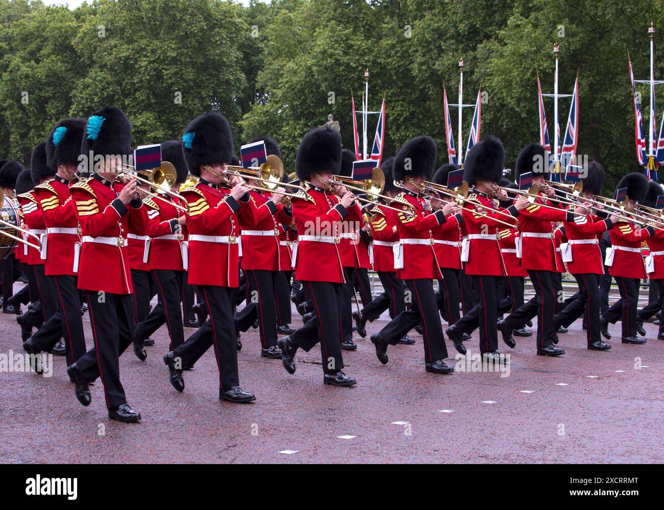 Marching Guards Band Trooping The Colour Color The Mall London 2024 ...