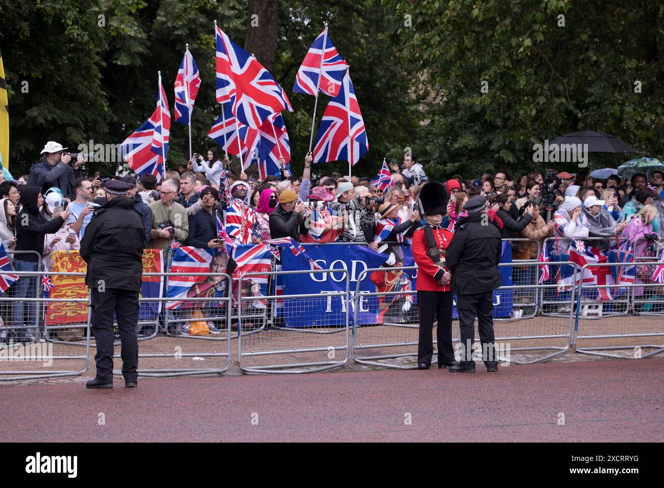 Union Jack Waving Royalists Monarchy Supporters Trooping The Colour ...