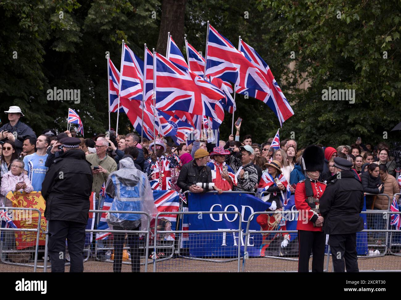 Union Jack Waving Royalists Monarchy Supporters Trooping The Colour ...