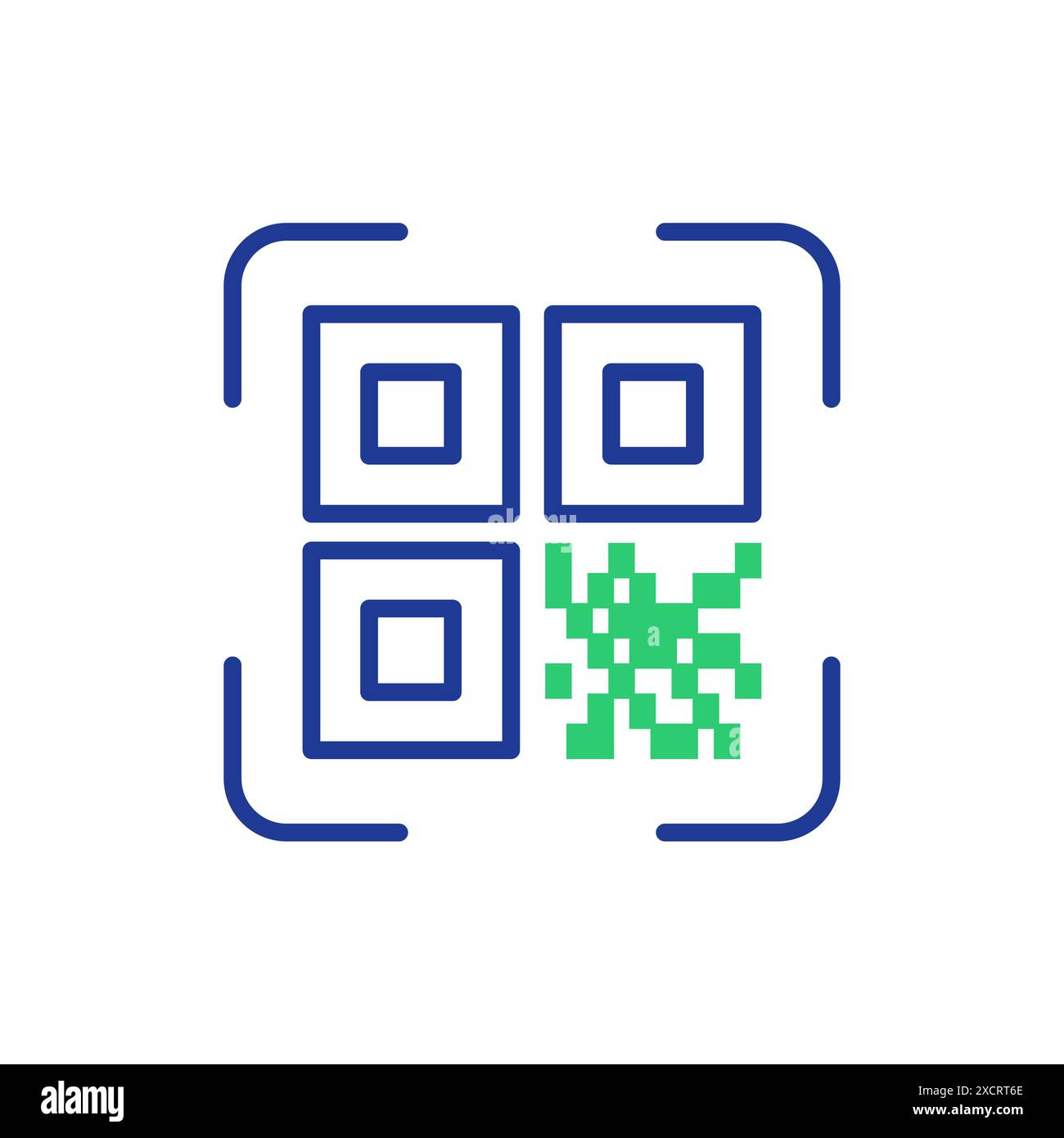 QR Code Scanning. QR Code Reader App concept. Icon Recognition or Reading QR Code in flat style ...
