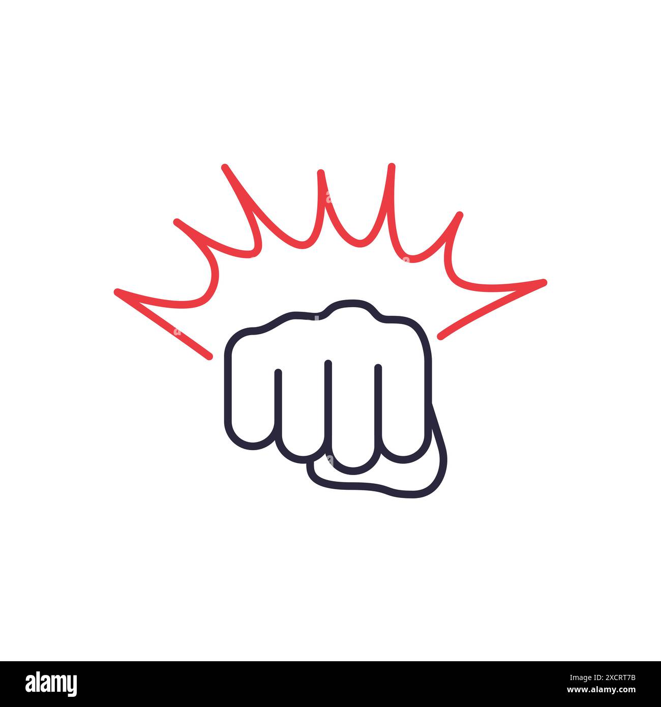 Fist Punching Black Line Icon. Hand, Fist Punching or Hitting. Symbol ...
