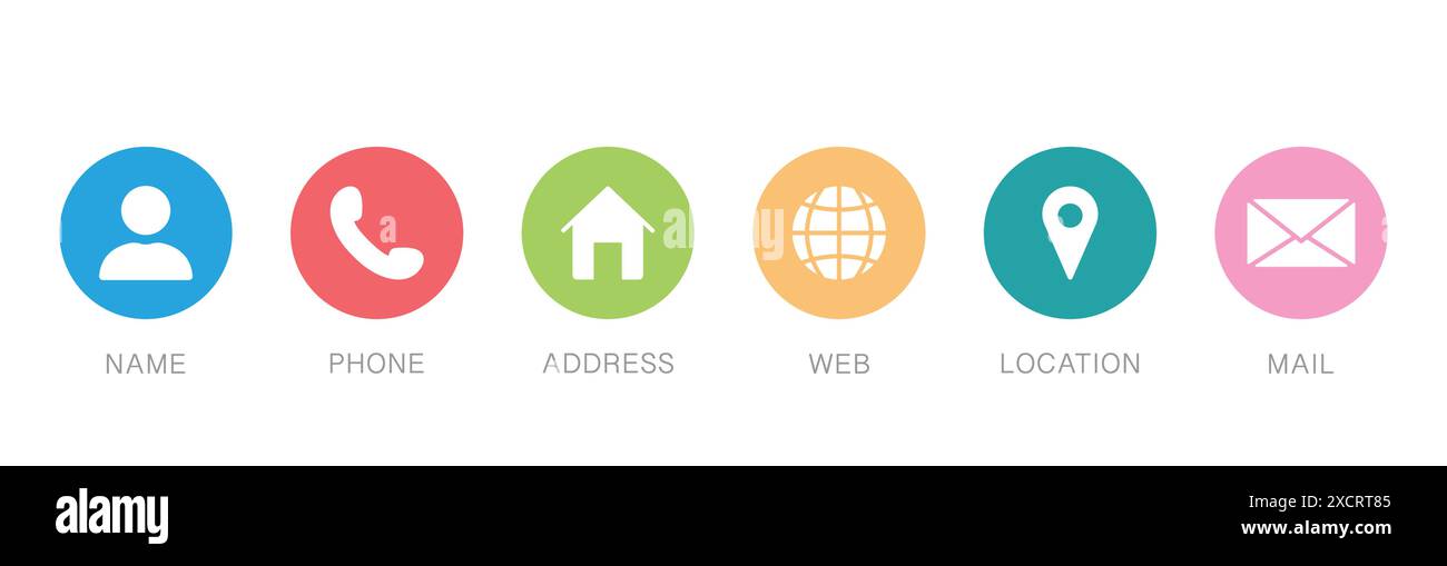 Business Card Contact Information Icon. Communication symbol in Flat ...