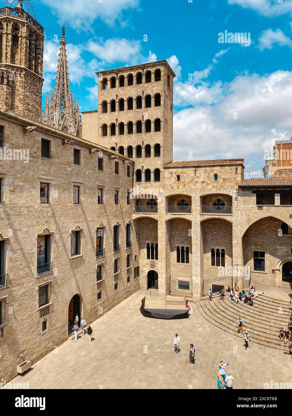 Barcelona, Spain - June 4, 2024: Placa del Rei square, in Barcelona ...