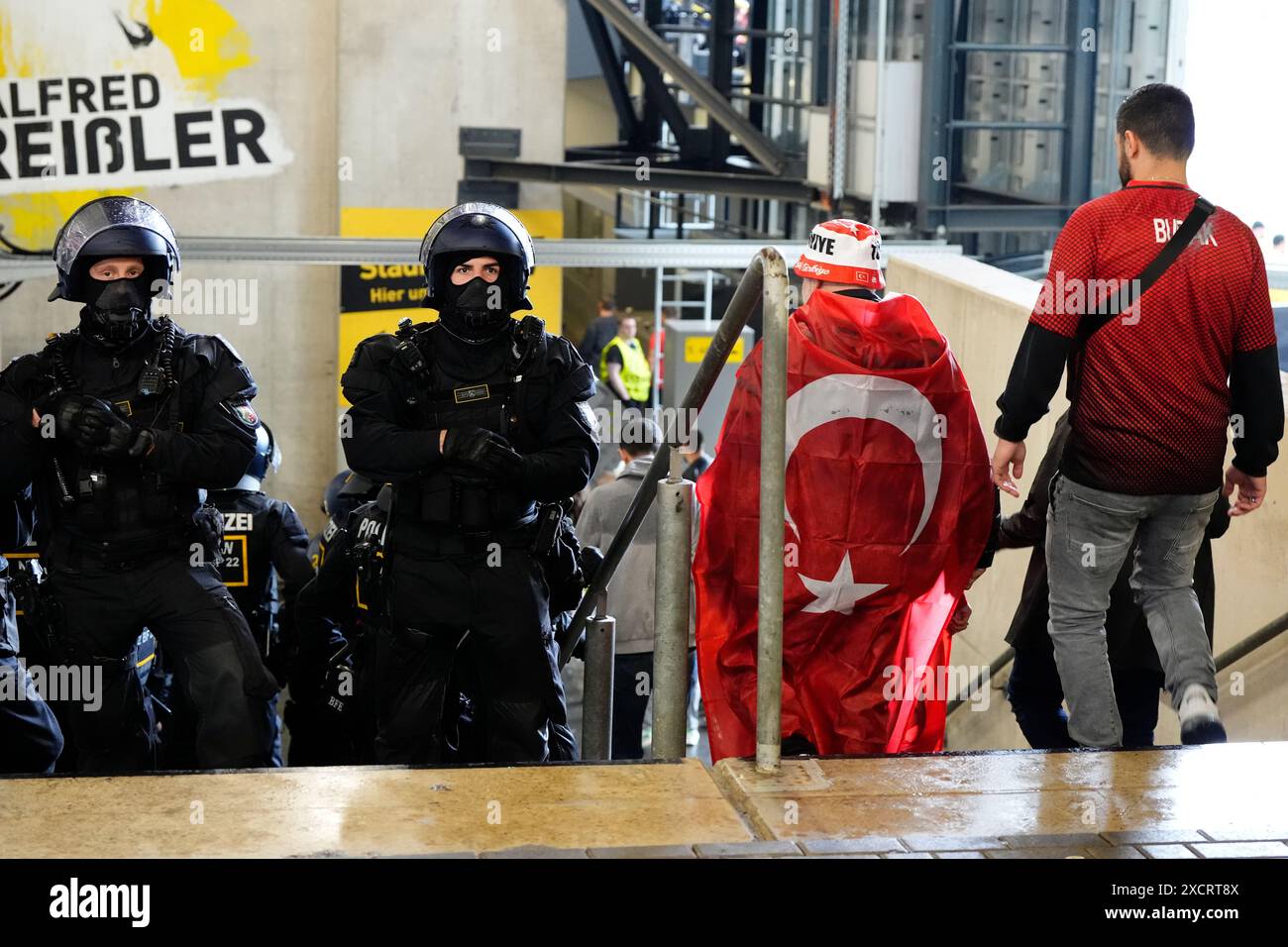 Police on patrol ahead of the UEFA Euro 2024 Group F match at the BVB ...