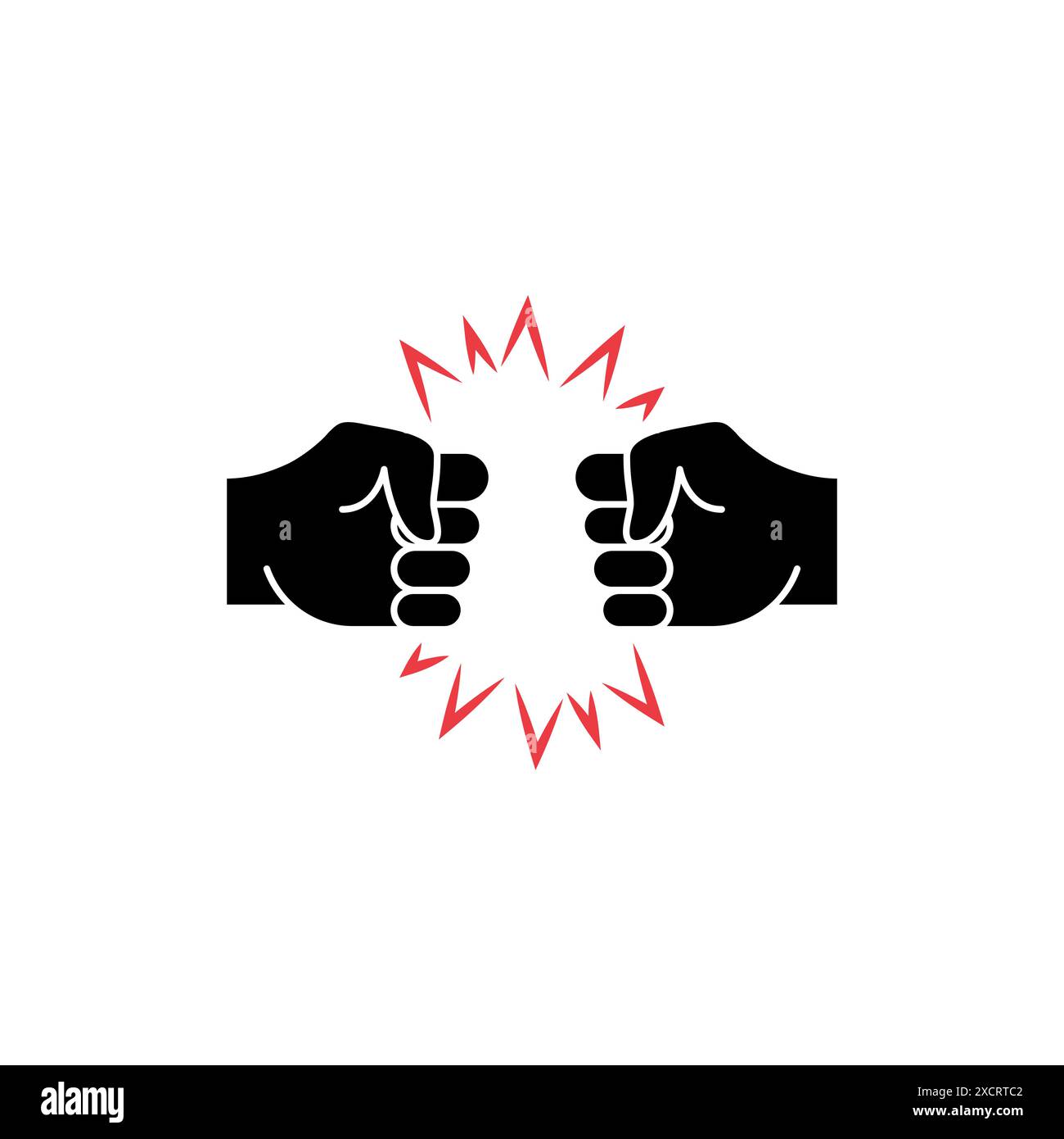 Two Hands Fist Bump icon. Fists Punching as Greeting. Respect, Fight ...