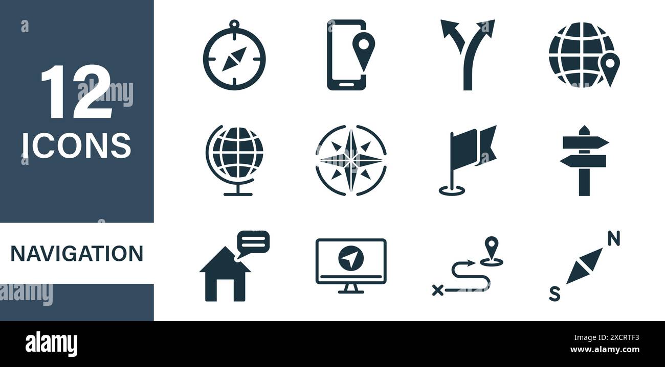 Navigation and Map line icons. Navigation, Road Location, Destination ...