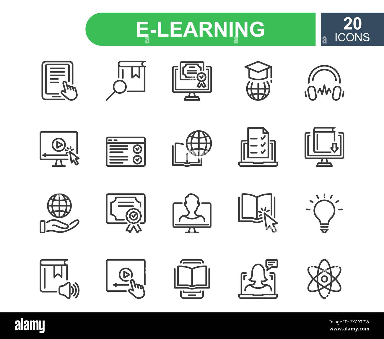 Digital course line icon Stock Vector Images - Alamy