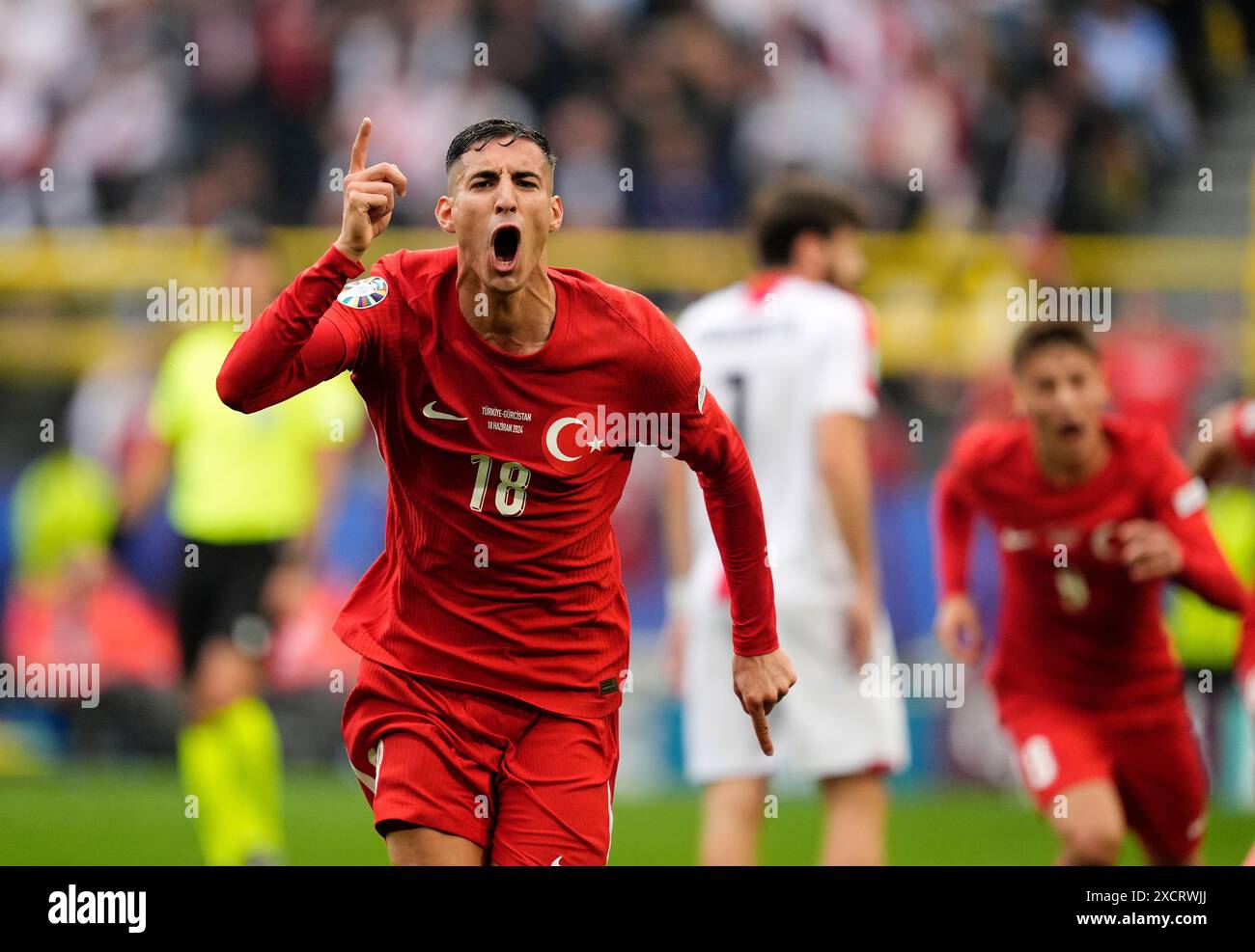 Turkey’s Mert Muldur celebrates scoring their side’s first goal during ...