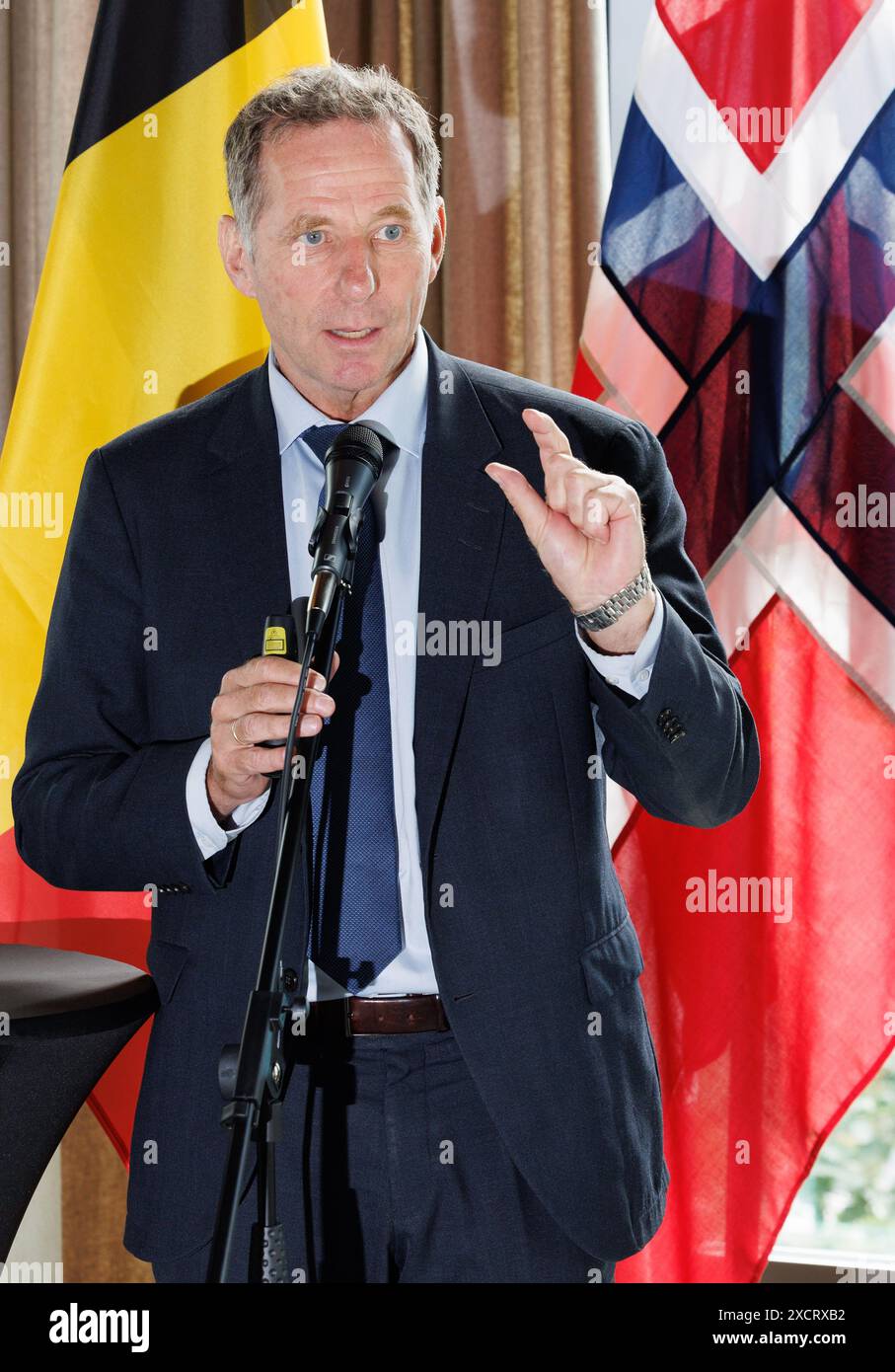 Oslo, Norway. 18th June, 2024. CEO Rystad Energy Jarand Rystad delivers ...