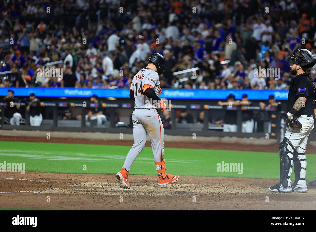 San Francisco Giants Patrick Bailey #14 rounds bases after homering ...