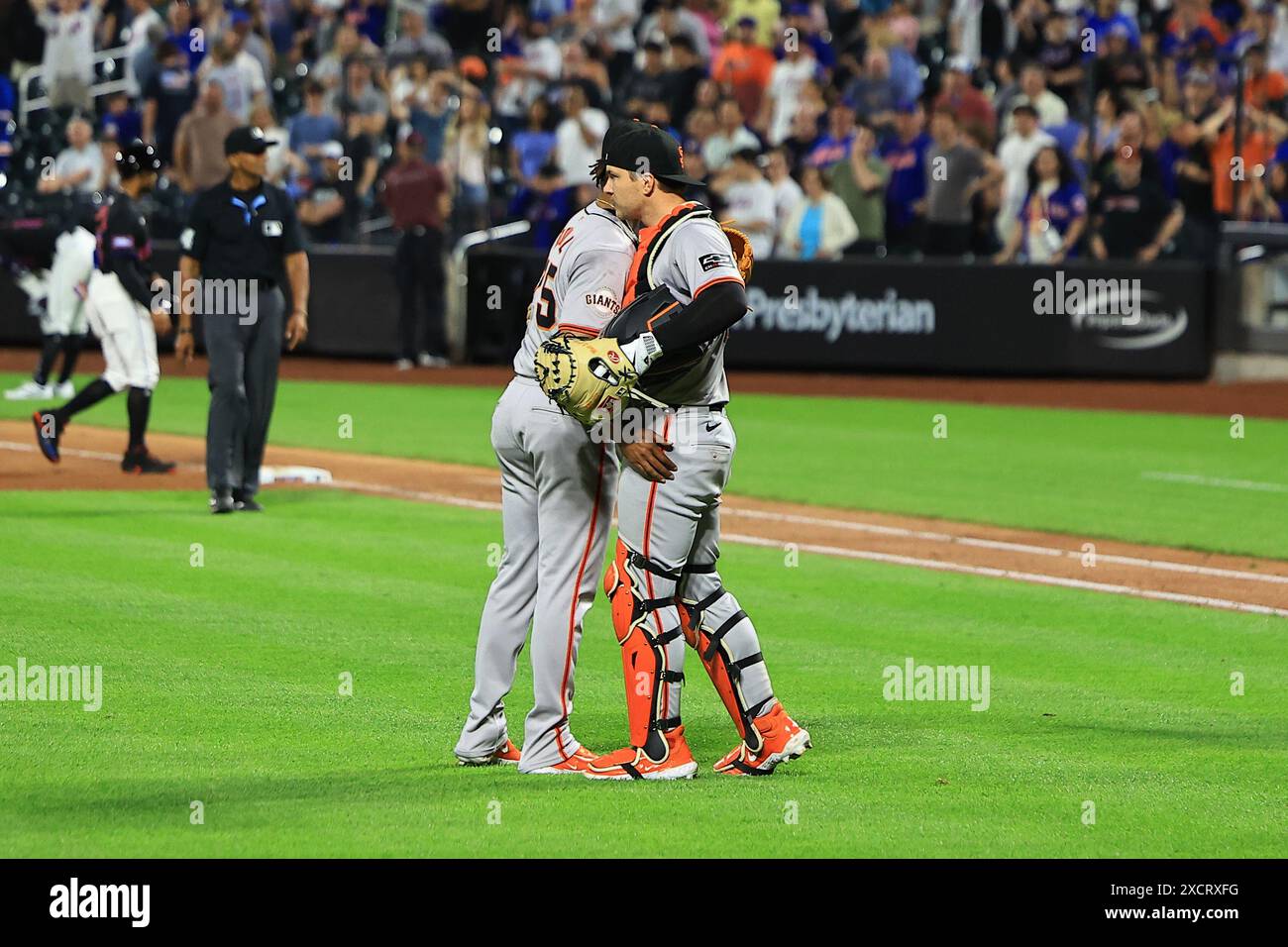 San Francisco Giants pitcher Camilo Doval #75 throws and catcher ...