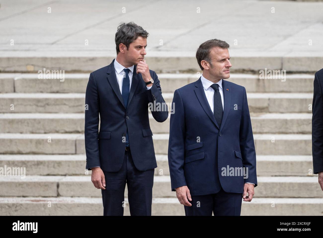 French President Emmanuel Macron and France's Prime Minister Gabriel ...