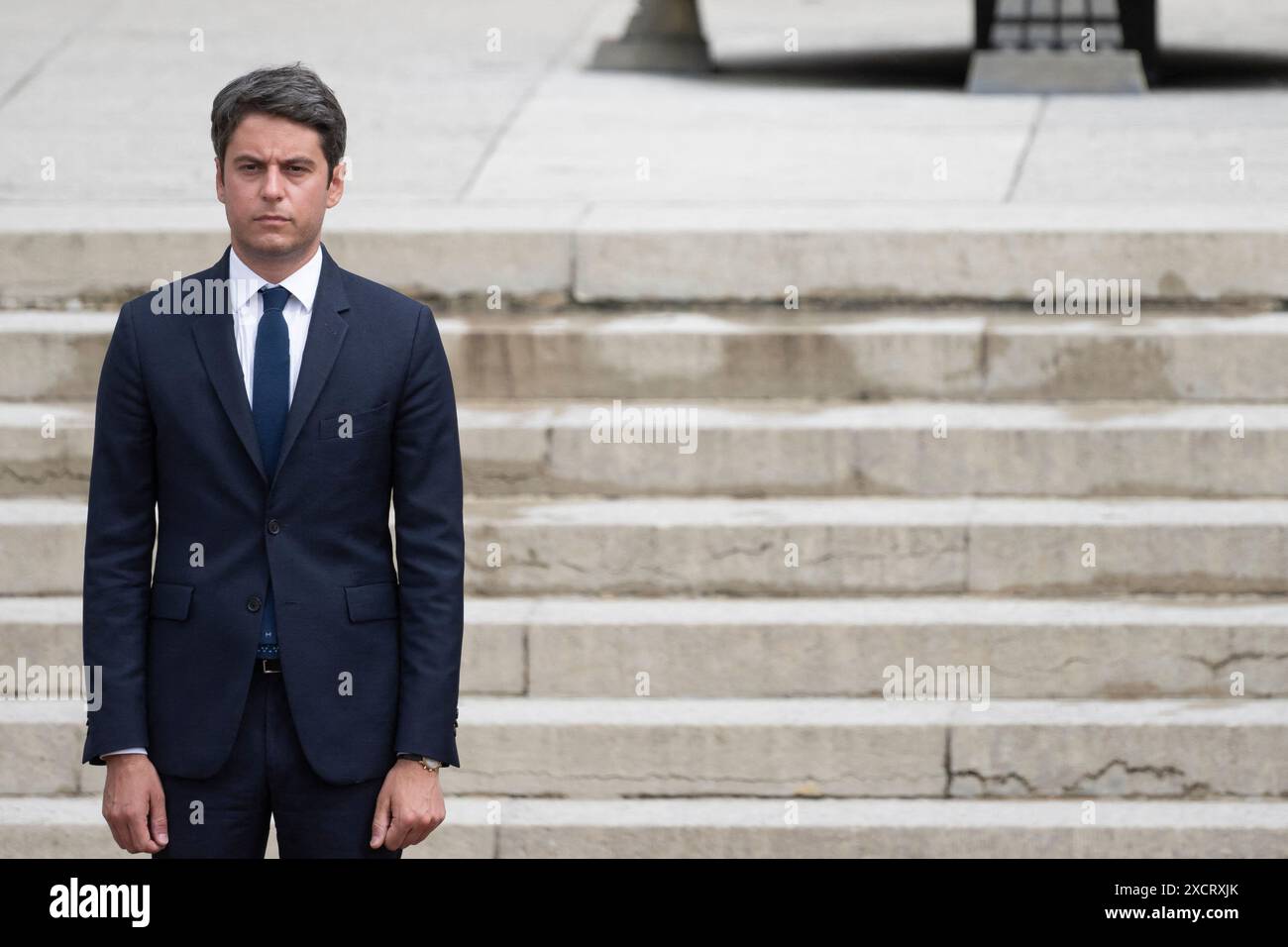 French President Emmanuel Macron and France's Prime Minister Gabriel ...