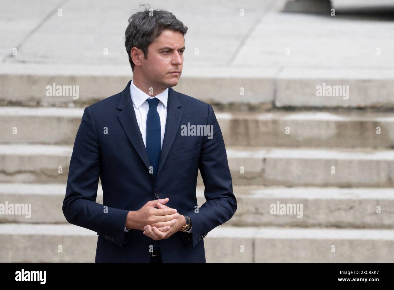 French President Emmanuel Macron and France's Prime Minister Gabriel ...