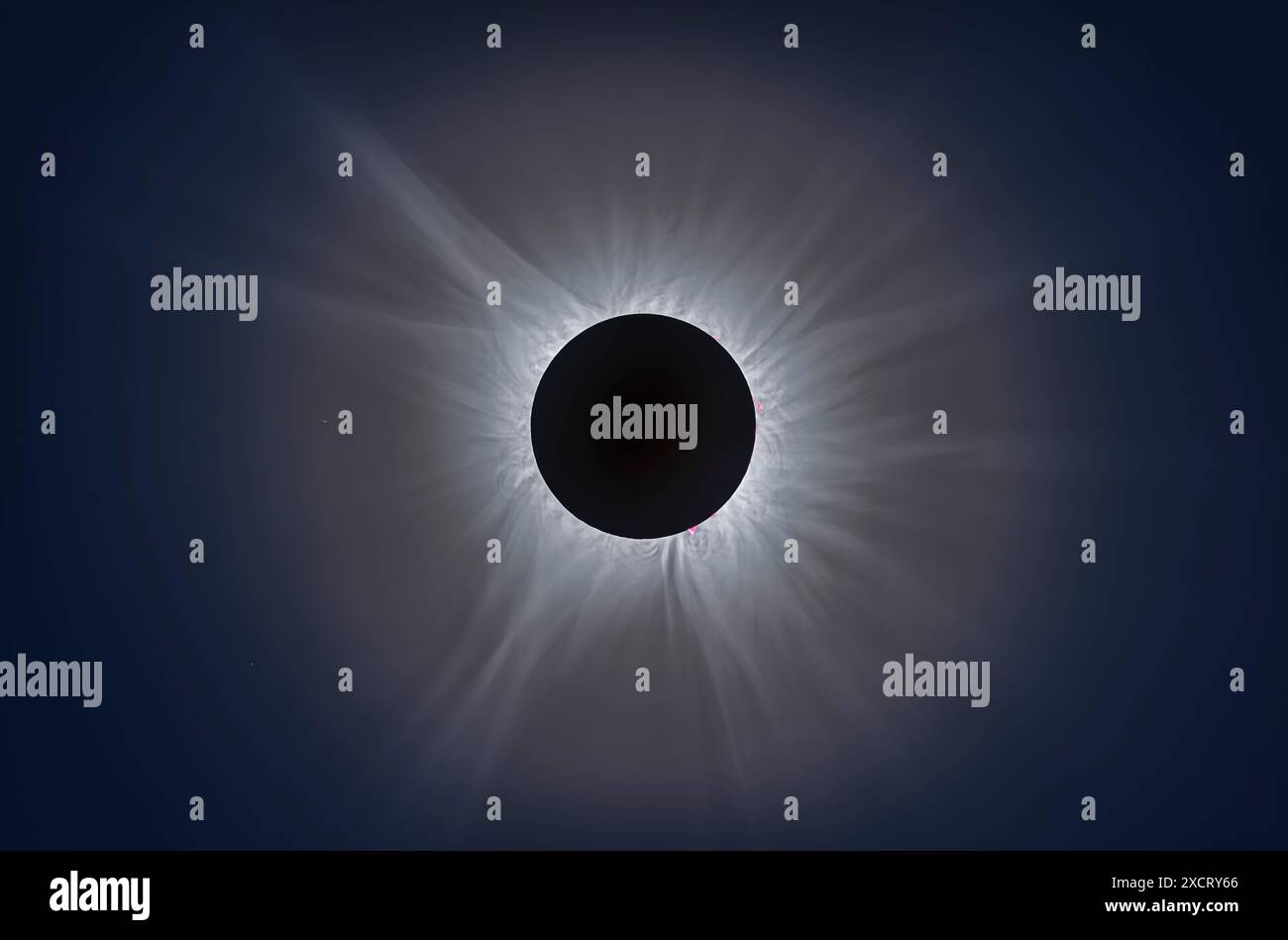 This is a telescopic close-up of the eclipsed Sun at the April 8, 2024 ...