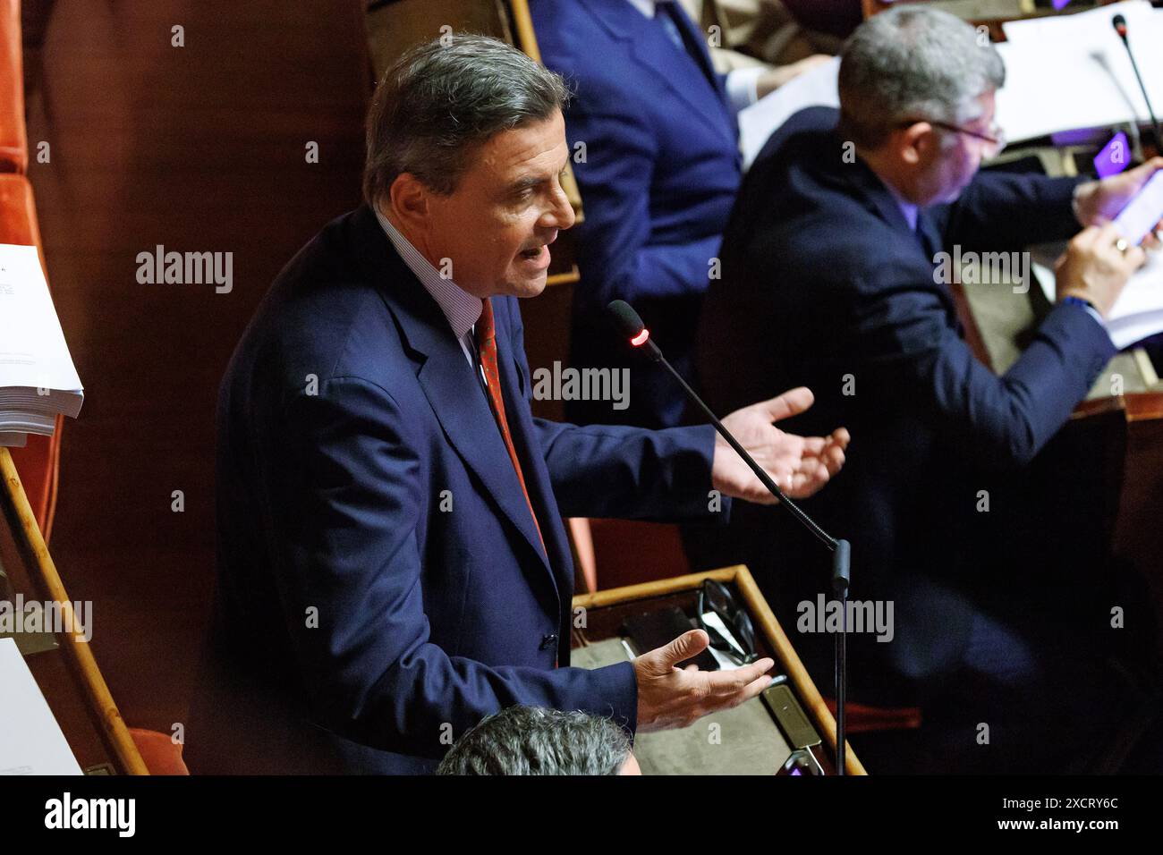 Roma, Italia. 18th June, 2024. Carlo Calenda durante il voto finale sul ...
