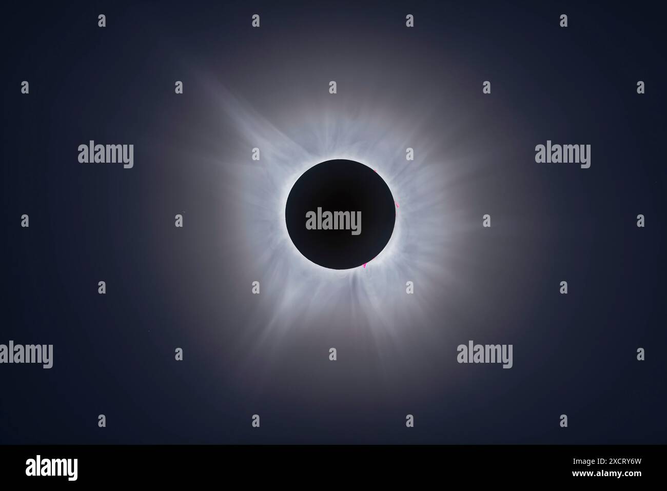 This is a telescopic close-up of the eclipsed Sun at the April 8, 2024 ...