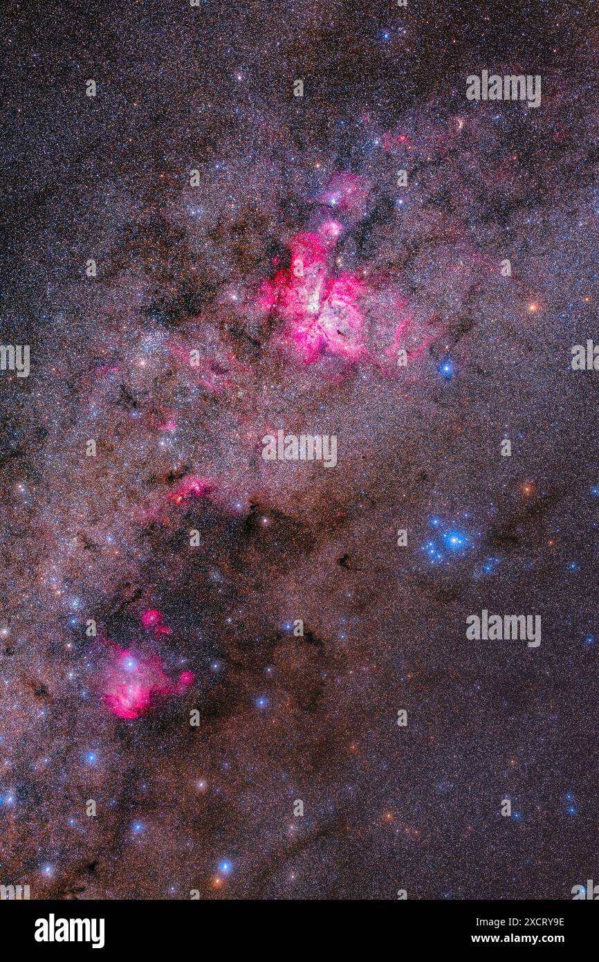 This is a portrait of the complex of nebulas in Centaurus and Carina in ...