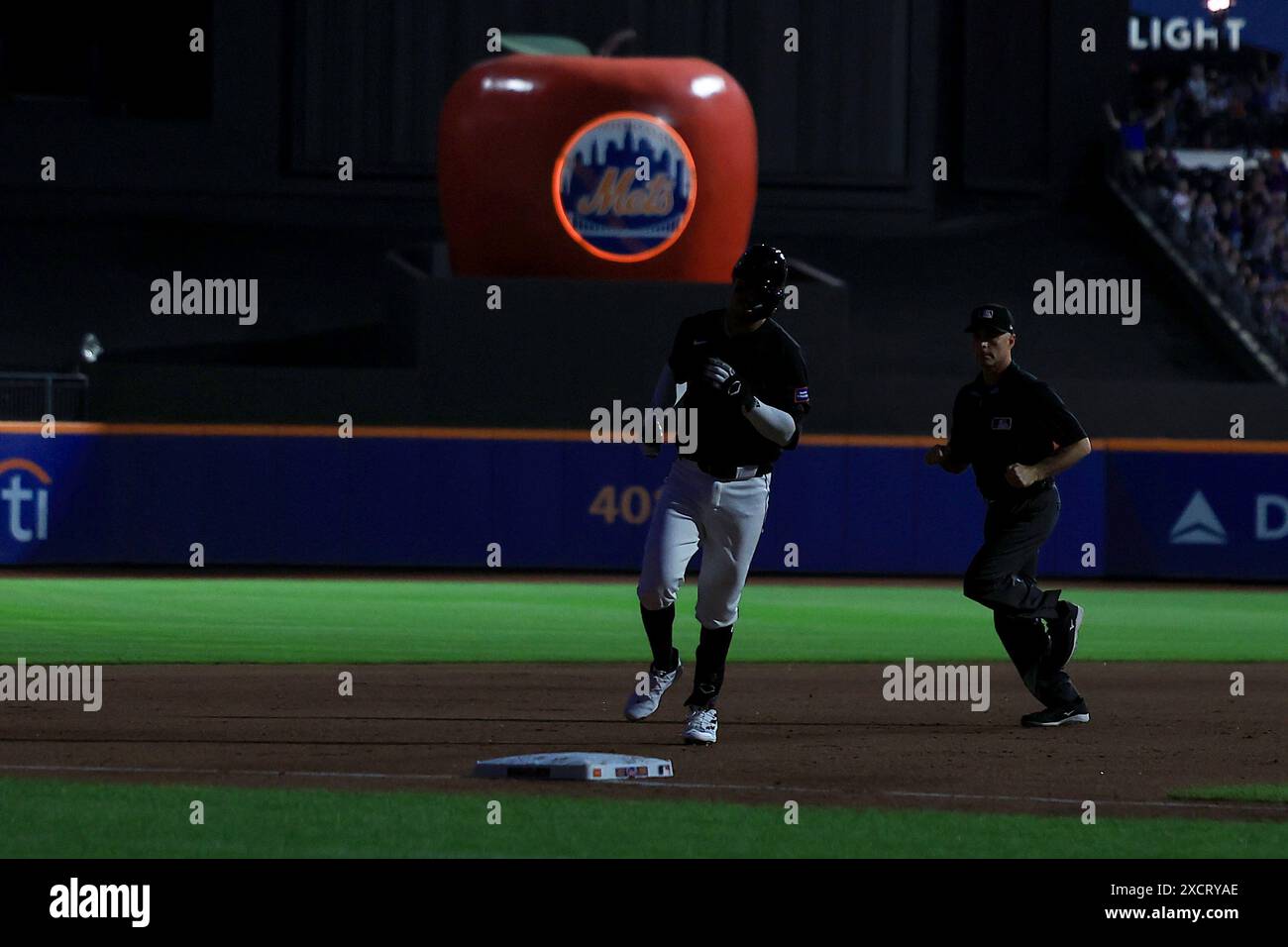 New York Mets Mark Vientos #27 rounds bases after homering during the ...