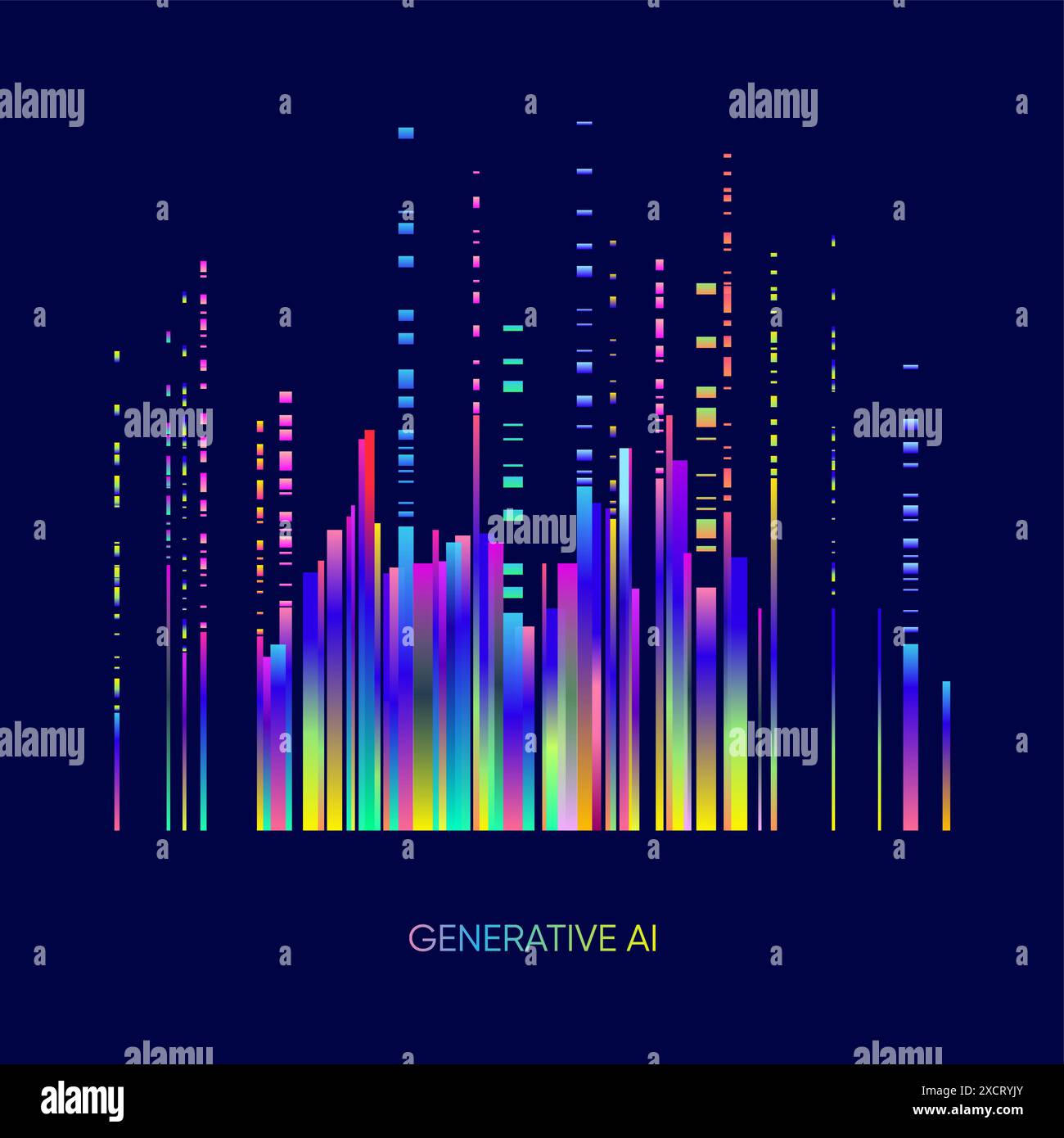 Illustration Of Abstract Stream Artificial Intelligence Big Data Technology Data Transfer