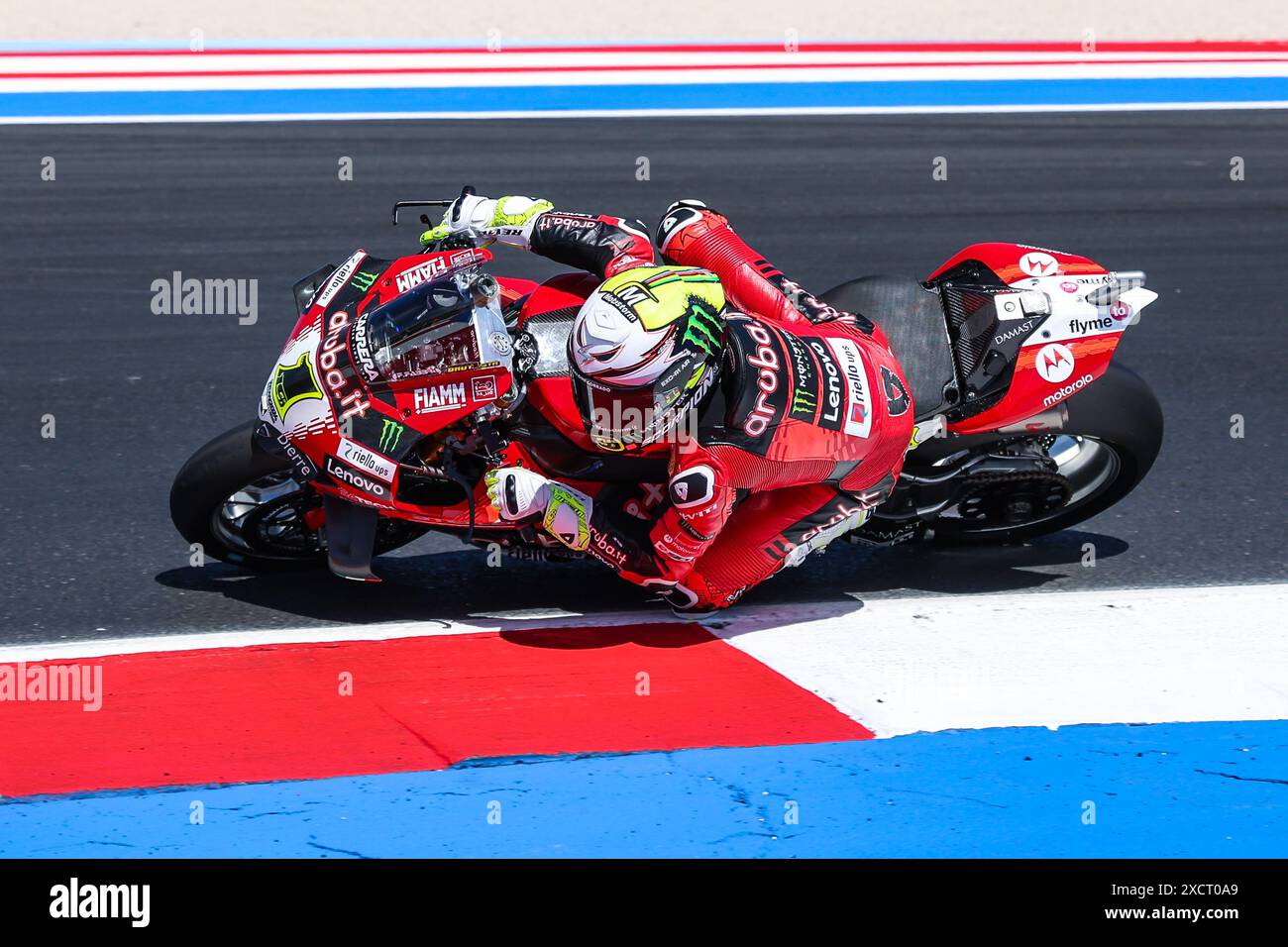 Alvaro Bautista of Aruba.it Racing - Ducati with Ducati Panigale V4R seen in action during the ...