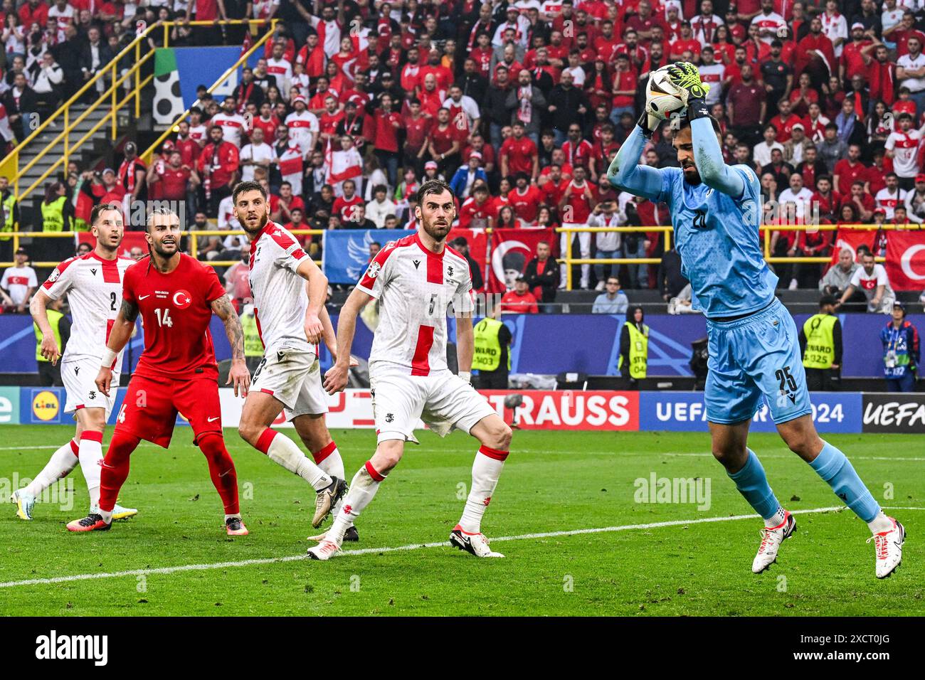 Dortmund - Save from Georgia goalkeeper Giorgi Mamardashvili during the ...