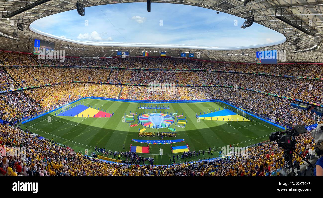 MUNICH, GERMANY - JUNE 17: A general view as pitch attendees layout the ...