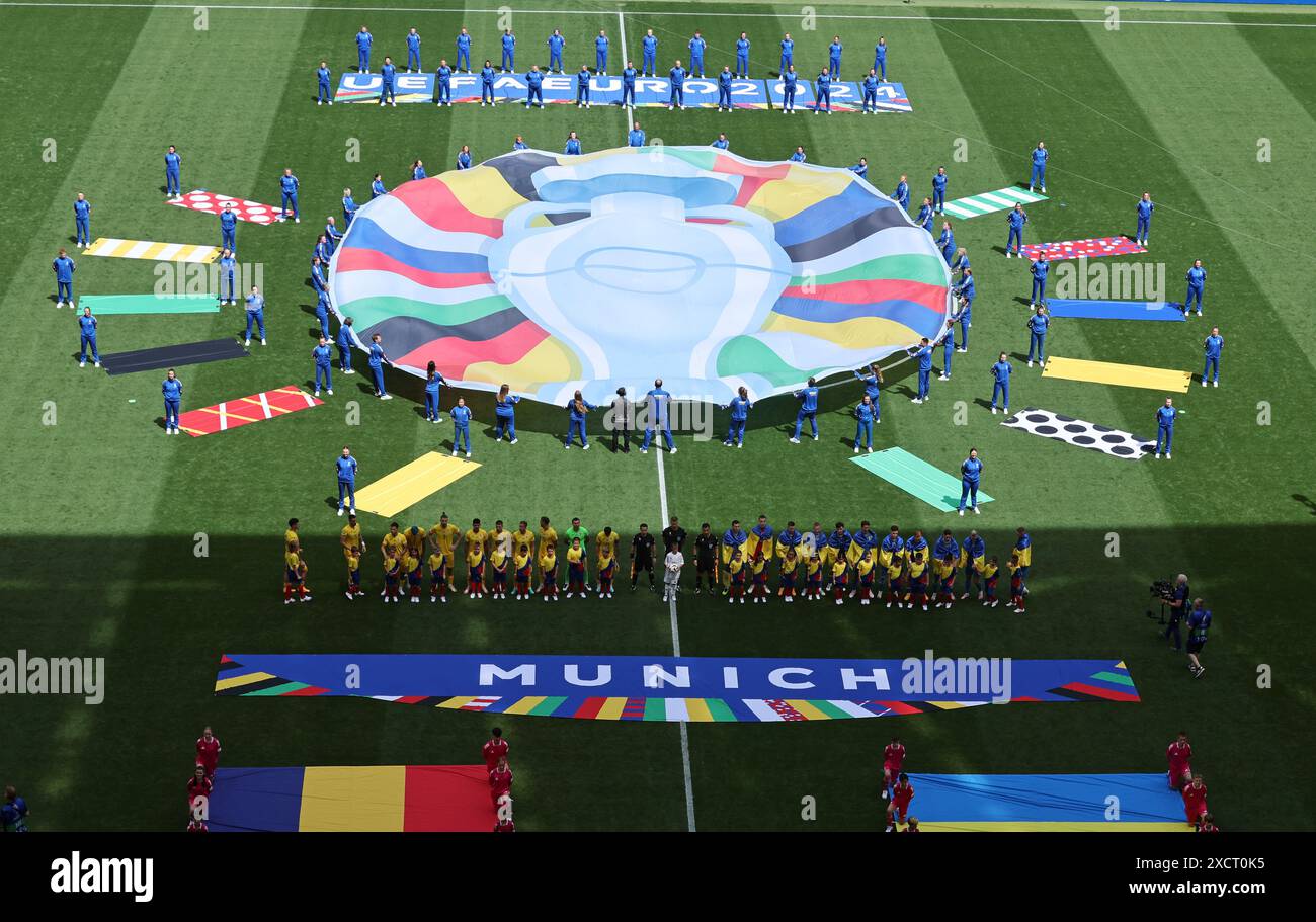 MUNICH, GERMANY - JUNE 17: A general view as pitch attendees layout the ...