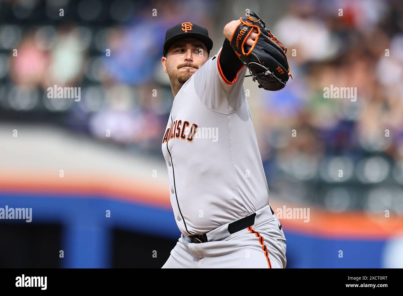 San Francisco Giants pitcher Luke Jackson #77 throws during the ninth ...