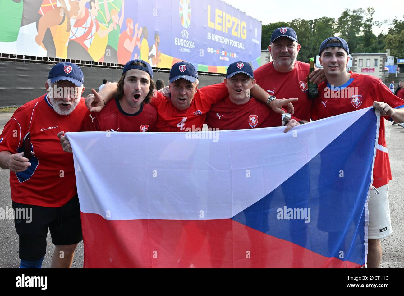 Lipsko, Germany. 18th June, 2024. Czech football fans in action prior ...
