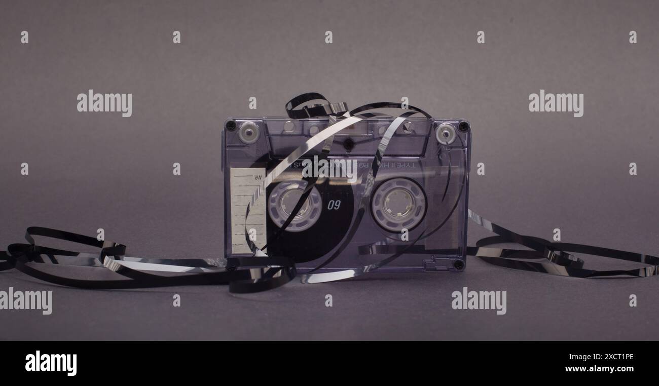 Tangled Tape from Vintage Audio Cassette Stock Photo - Alamy