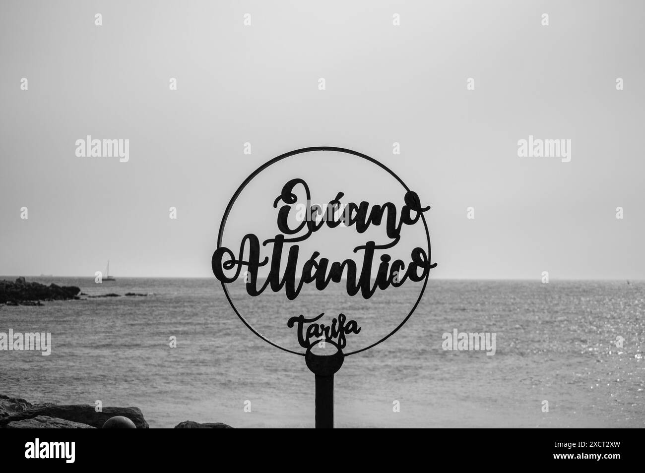 TARIFA, SPAIN - MAY 25, 2024: The famous symbol on the pathway that ...