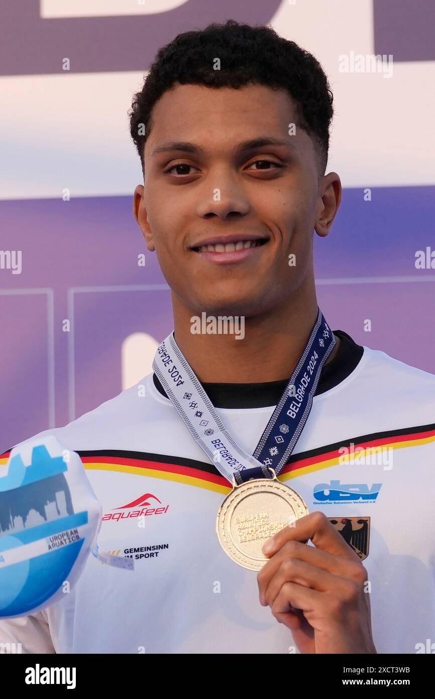 Winner Germany's Melvin Athohame Michael Imoudu celebrates during the ...