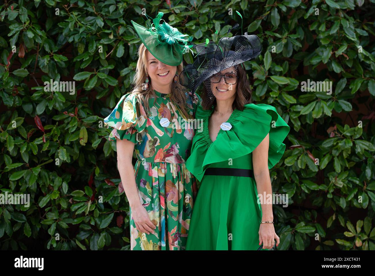 Two ladies opt for elegant shades of green on day one of Royal Ascot at ...